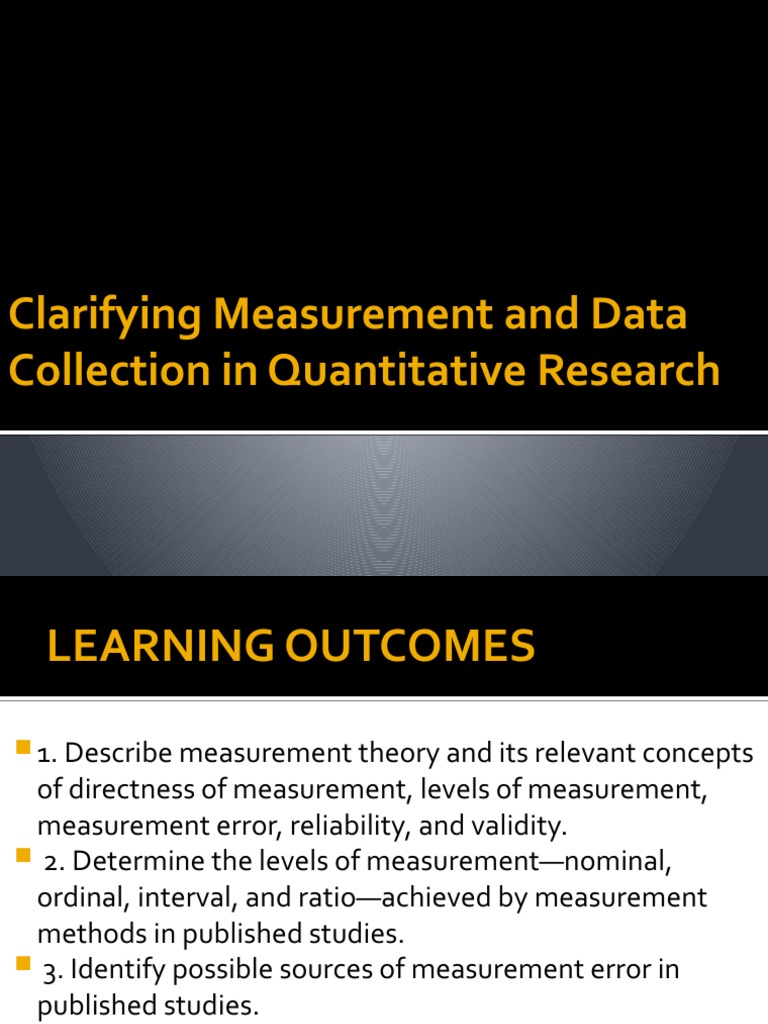 Clarifying Measurement and Data Collection in Quantitative Research ...