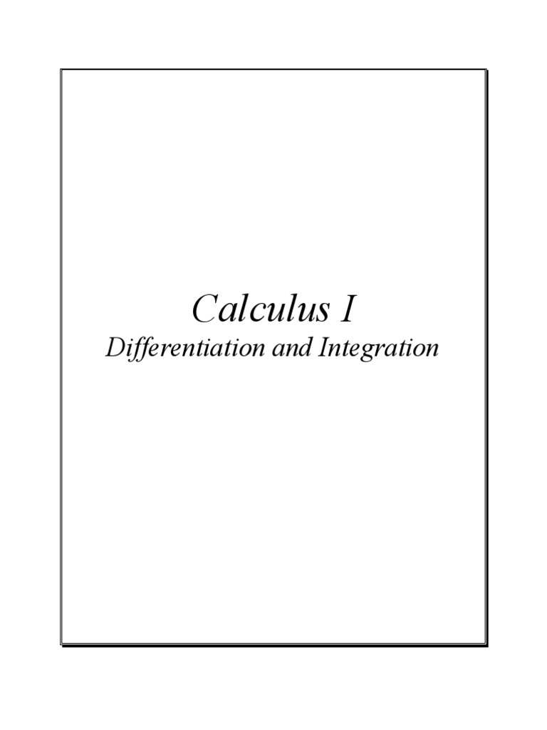 Calculus 1 - Differentiation and Integration-Sanet - ST PDF | PDF ...
