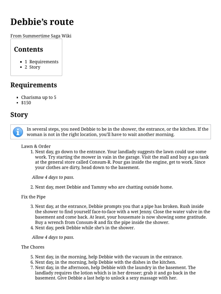 Debbie's Route: Allow 4 Days To Pass | PDF