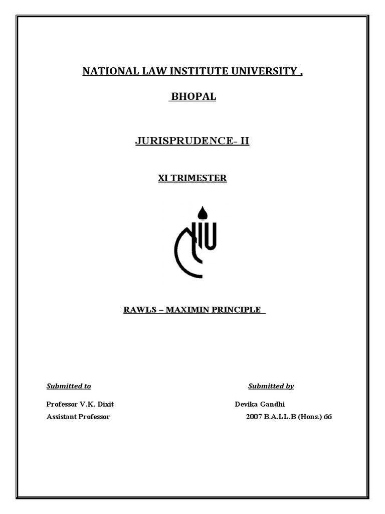Rawls' Maximin Principle Explained | PDF | John Rawls | Social Equality