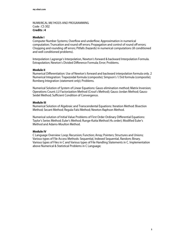 Numerical Methods & Programming | PDF | Numerical Analysis ...