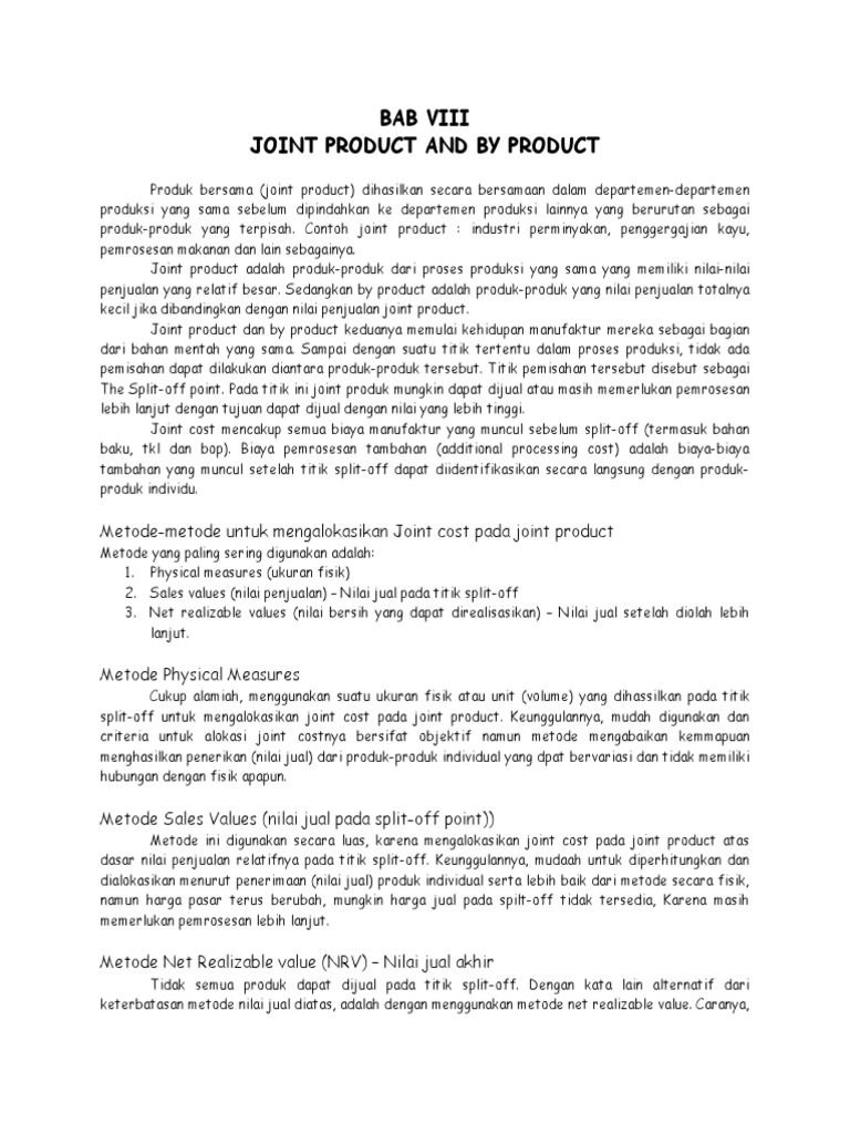 Joint Product and by Product | PDF