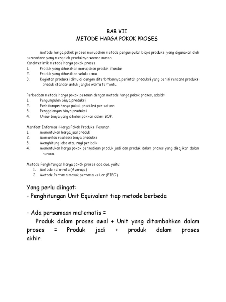 Materi Process Costing | PDF