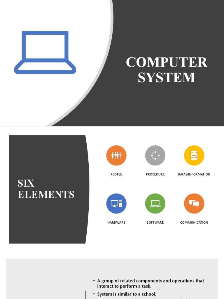 An Overview of Computer Systems: The Six Main Elements and Their Functions | PDF | Computer Data ...