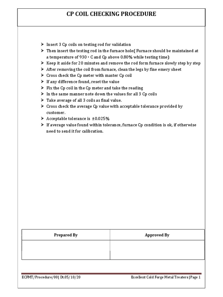 CP Coil Checking Procedure Guide | PDF