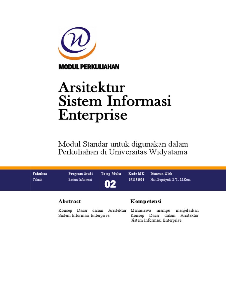 Modul Arsitektur Sistem Informasi Enterprise 2 Pdf Pdf