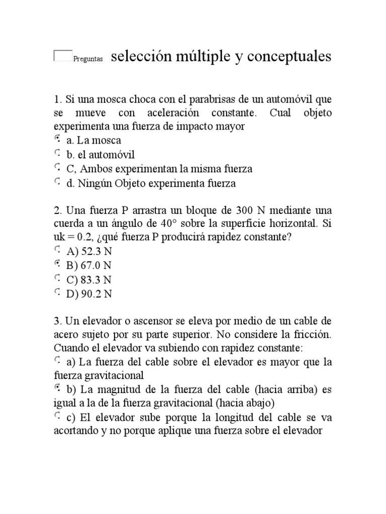 Preguntas Seleccion Multiple 30-4 Mayo | PDF