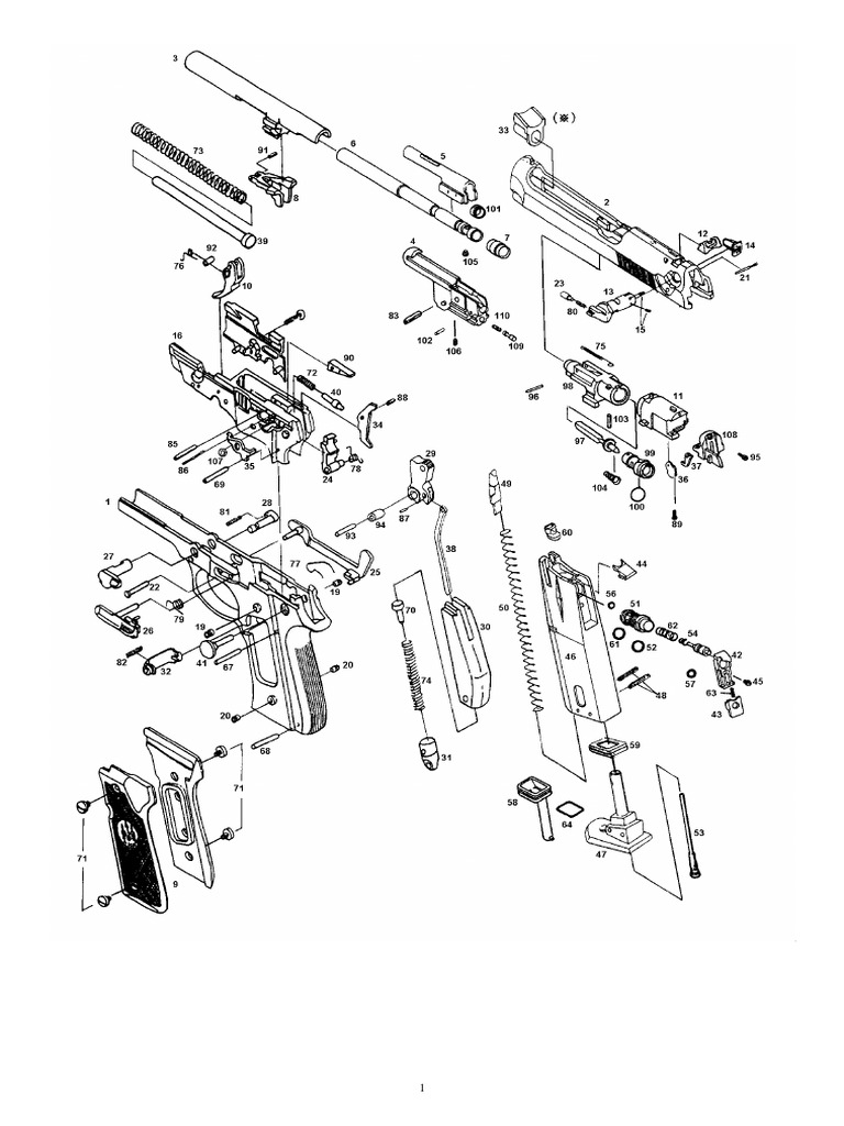 WA Beretta M92FS Parts List | PDF | Trigger (Firearms) | Military ...