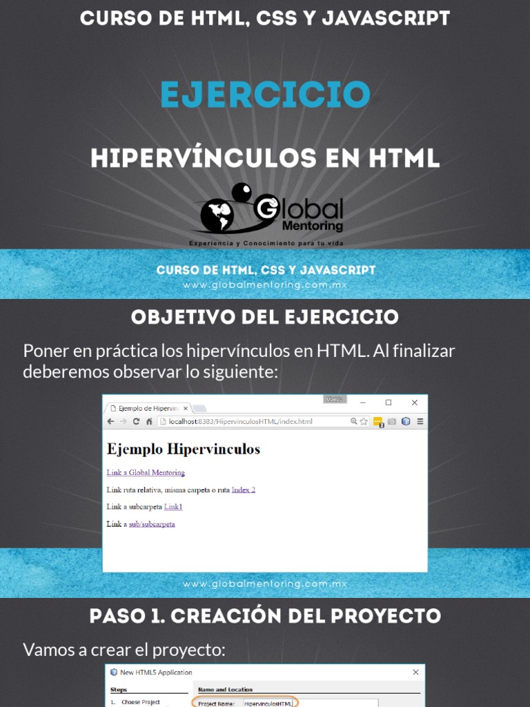 CHTML B Ejercicio 08 HipervinculosHTML PDF | PDF | Hipervínculo | HTML