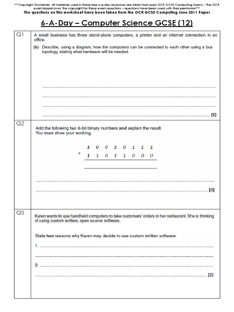 Computer Science Six-A-Day | PDF | Science & Mathematics | Computers