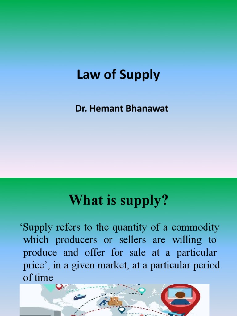 Law of Supply | PDF | Price Elasticity Of Demand | Supply (Economics)