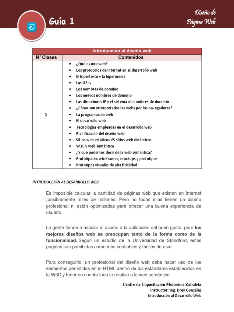 Guía de Introducción al Diseño Web | PDF | Nombre de dominio | Red mundial