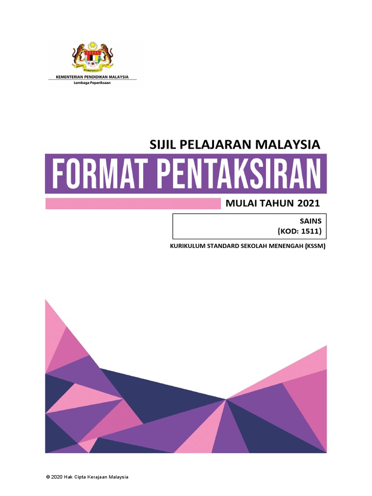 KSSM Format Sains SPM 2021 PDF | PDF