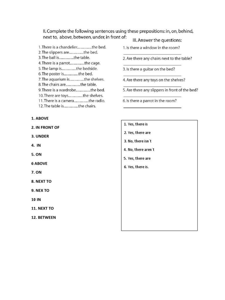 Prepositions and Responses Guide | PDF