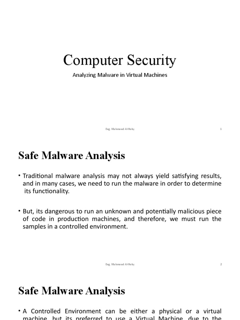 Analyzing Malware Behavior Through Virtual Machine Sandboxing and Process Monitoring | PDF ...