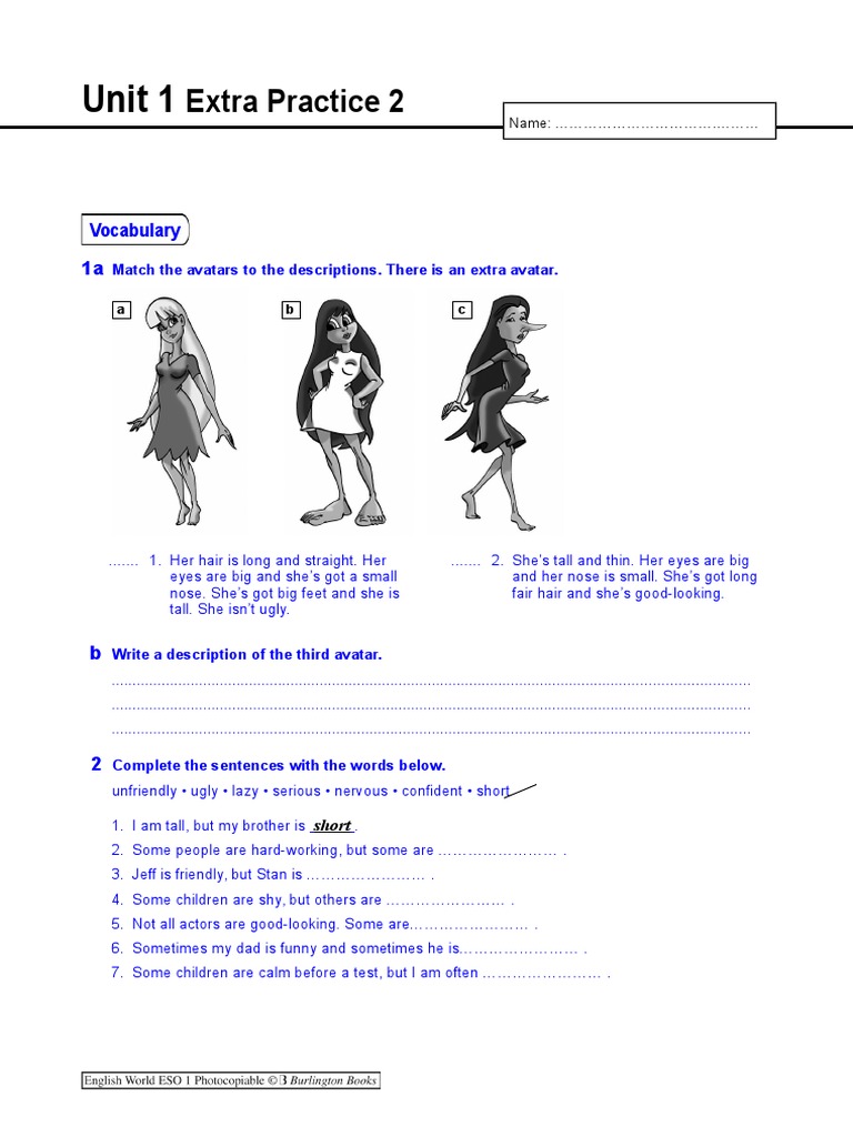 Unit 1: Extra Practice 2 | PDF | Linguistics