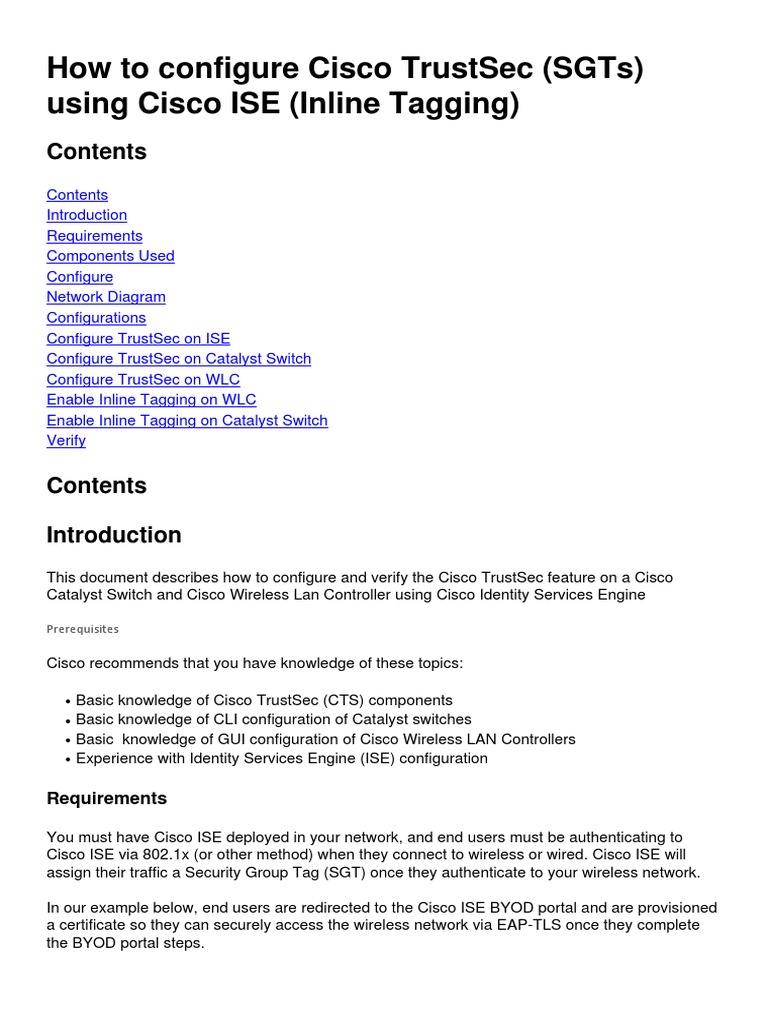How To Configure Cisco Trustsec Sgts U PDF | PDF | Radius | Cisco Systems