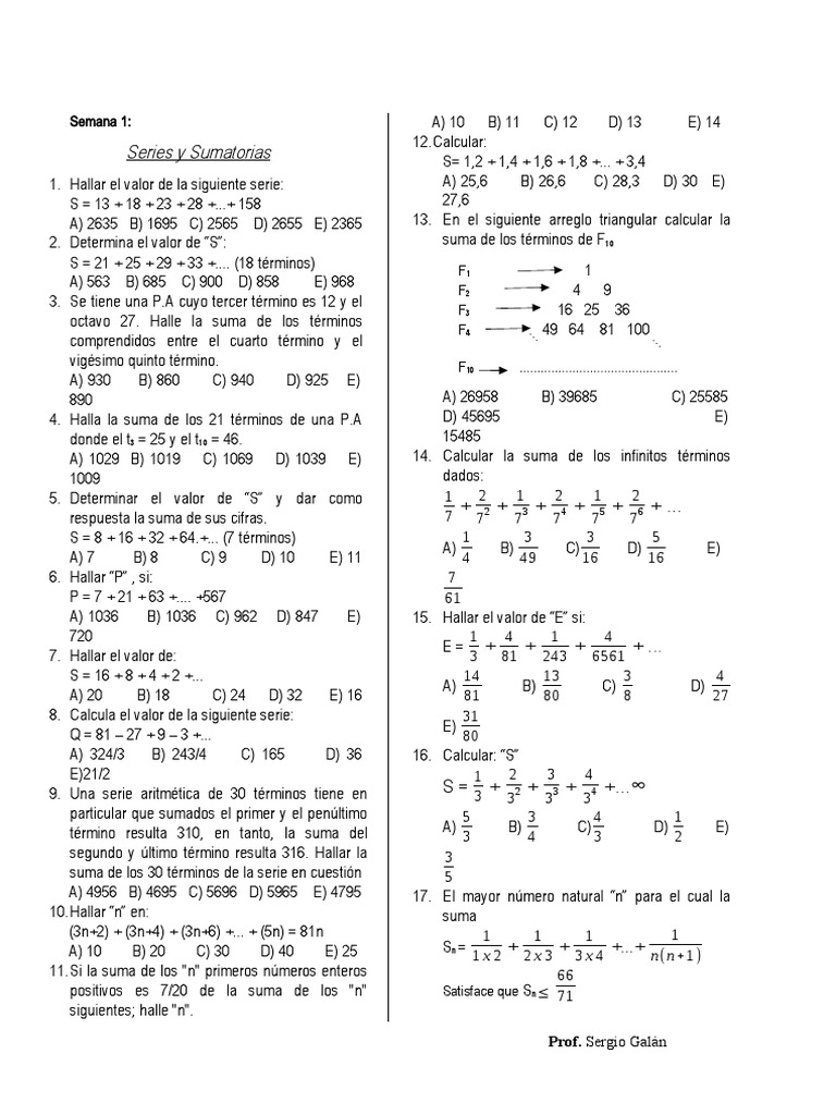 RM Semana 1 | PDF | Conceptos matemáticos | Enseñanza de matemática