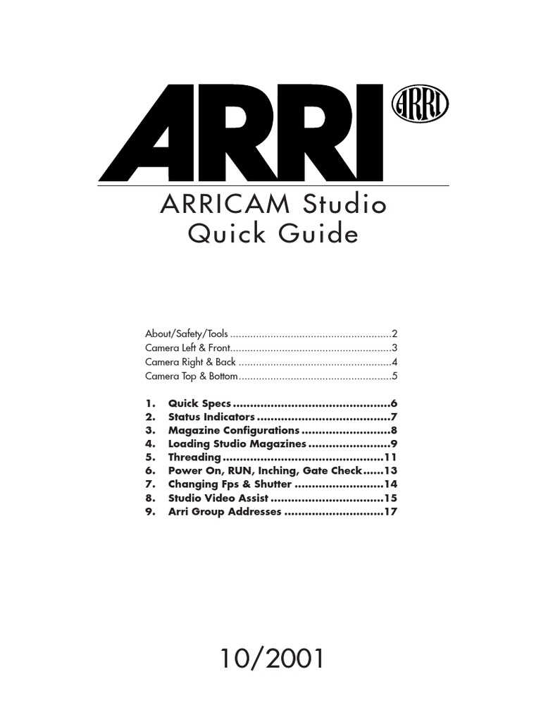 ARRICAM Studio Quick Guide | Download Free PDF | Camera | Equipment