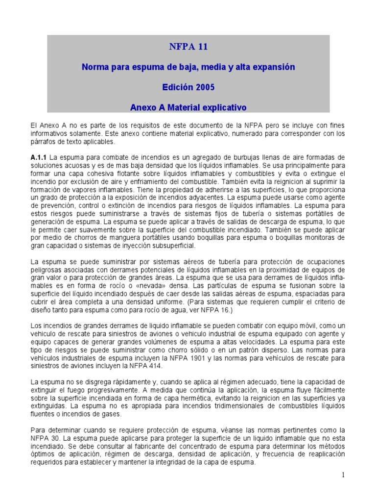 NFPA 11 Español | PDF | Tanques | Bomba