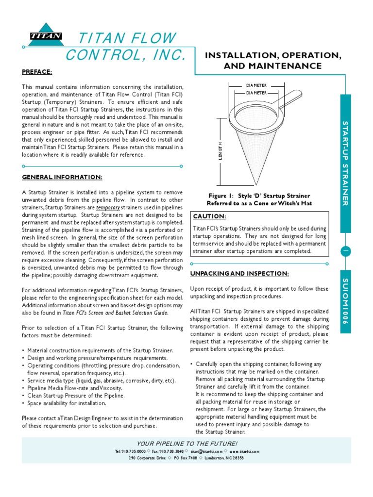 Titan Flow Control, Inc.: Installation, Operation, and Maintenance ...