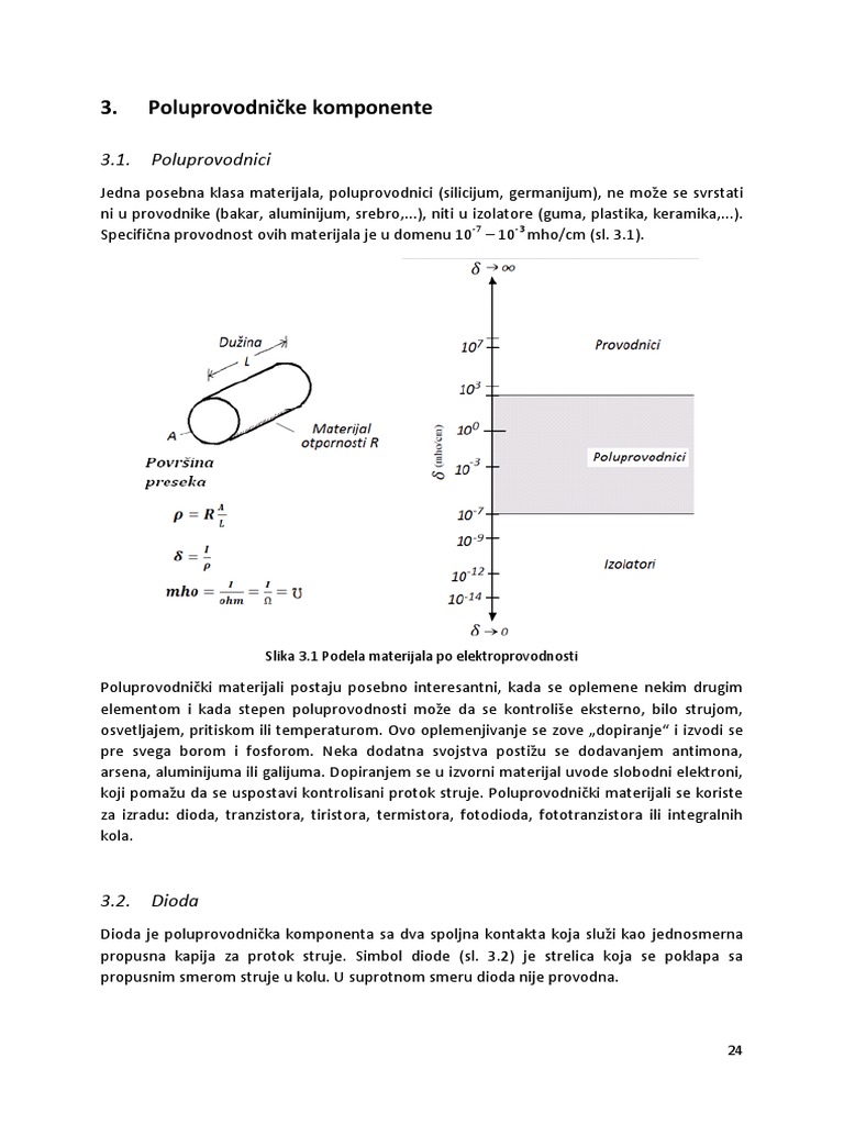 Poluprovodničke Komponente: 3.1. Poluprovodnici | PDF