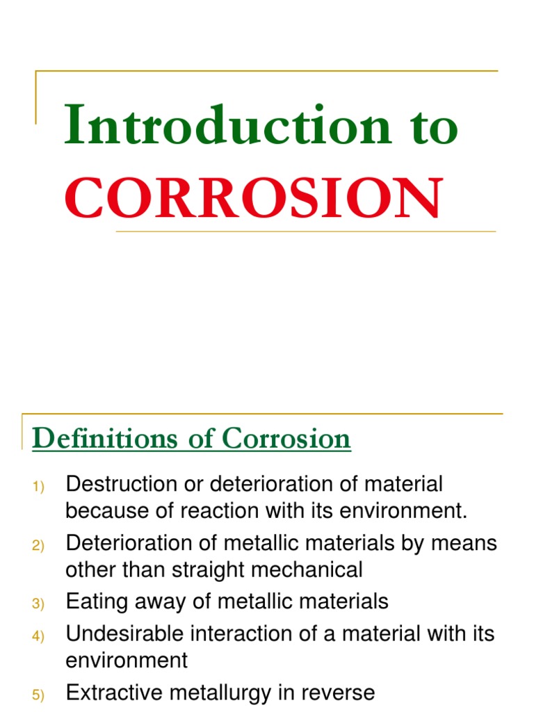 An In-Depth Look at Corrosion: Definitions, Types, Rates, Economics ...
