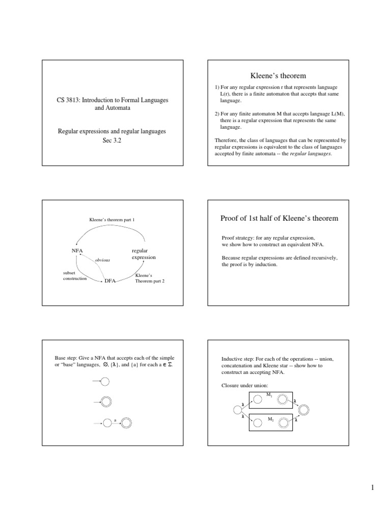 06 Kleene Theorem | PDF | Regular Expression | Syntax (Logic)
