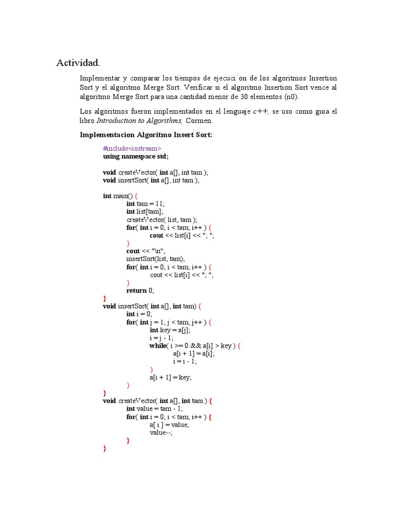 Ordenamiento Merge Sort | PDF | Combinatoria | Ciencias de la Computación