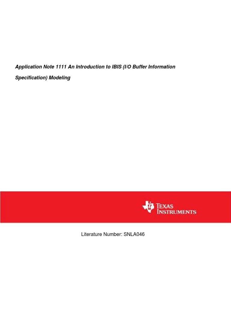 An Introduction To IBIS | PDF | Spice | Simulation