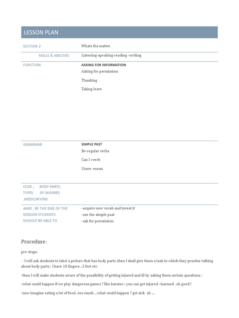 Lesson Plan: Section 2 Skills & Abilities Function | PDF | Morphology ...