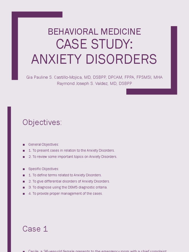 7718 (07) Review of Cases - Anxiety Disorders | PDF | Panic Attack ...