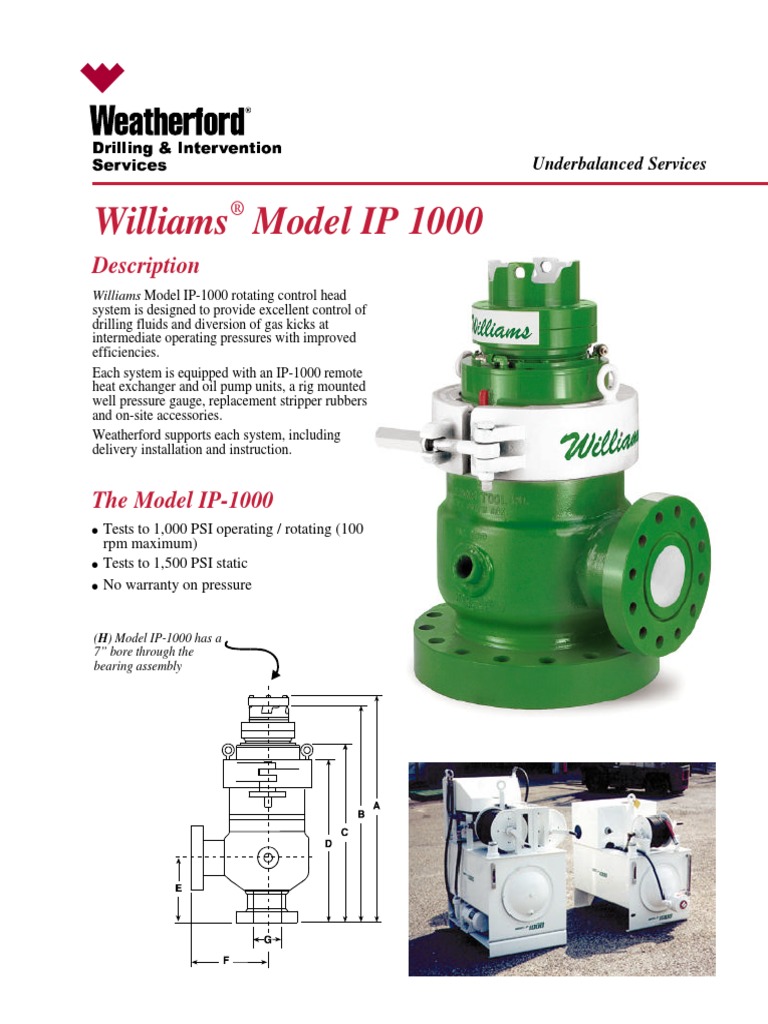 RCH 2 - Williams Model IP-1000 | PDF | Energy Technology | Pump