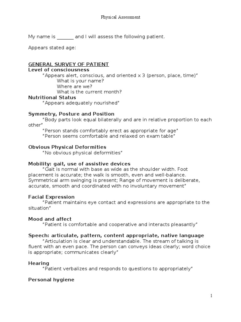Comprehensive Physical Assessment Guide | PDF | Anatomical Terms Of ...