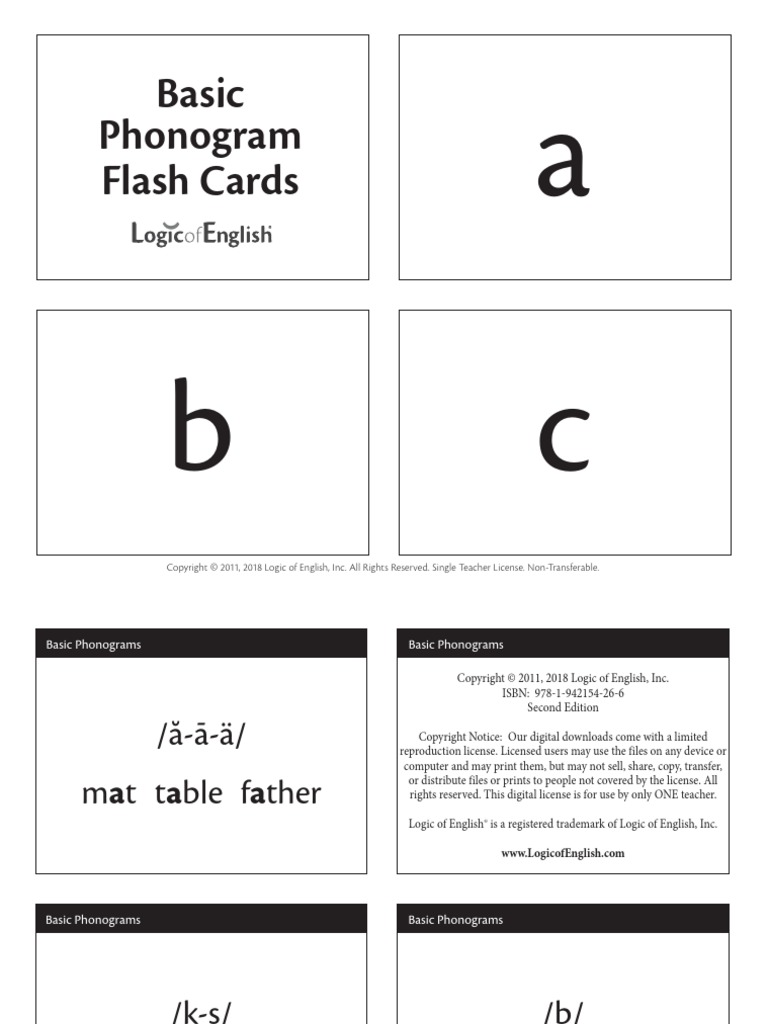 Mini Basic Phonogram Flash Cards | PDF | Phoneme | English Language