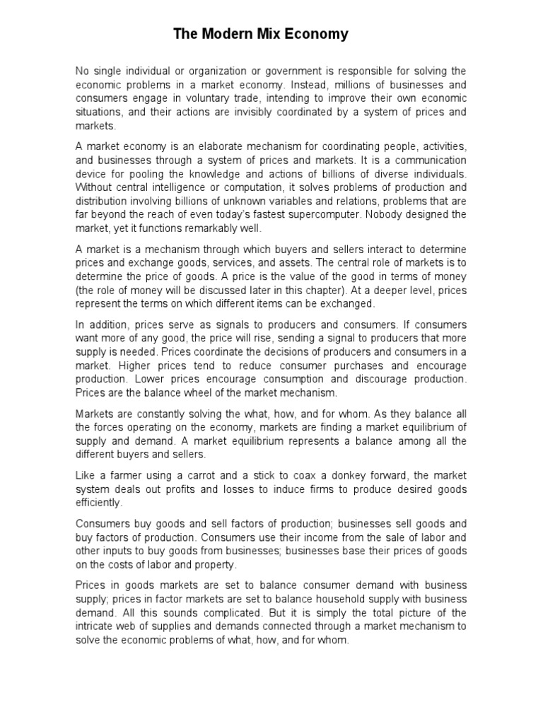 Economics Chapter 2 Summary | PDF | Prices | Market (Economics)