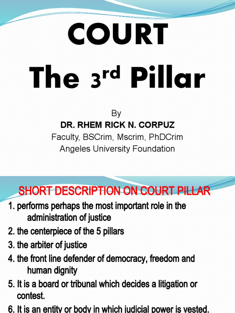 Court The 3 Pillar: by Faculty, Bscrim, Mscrim, Phdcrim Angeles ...