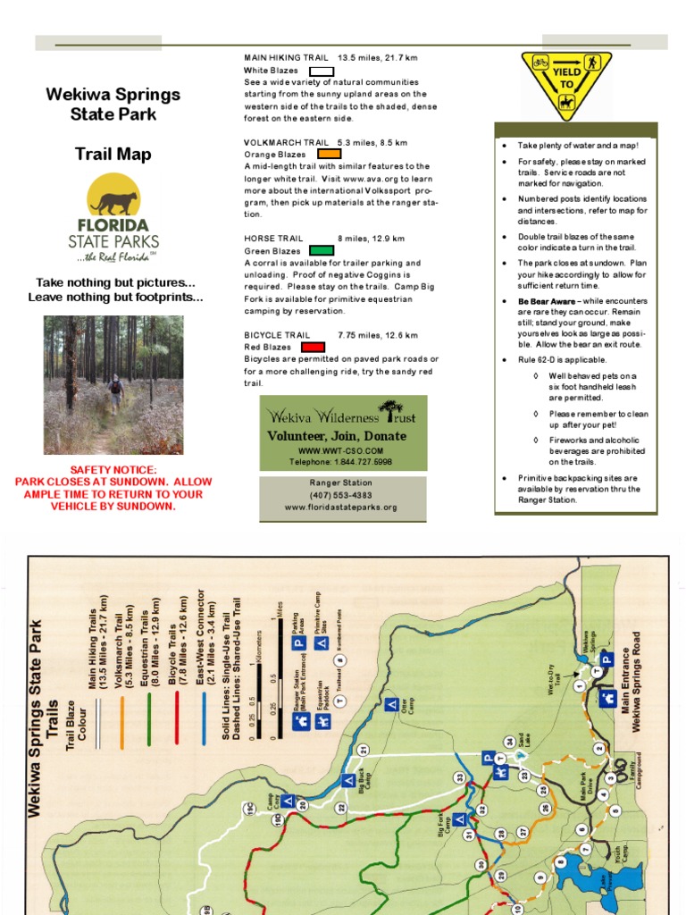Wekiwa Springs State Park Trail Guide | PDF | Trail | Recreation