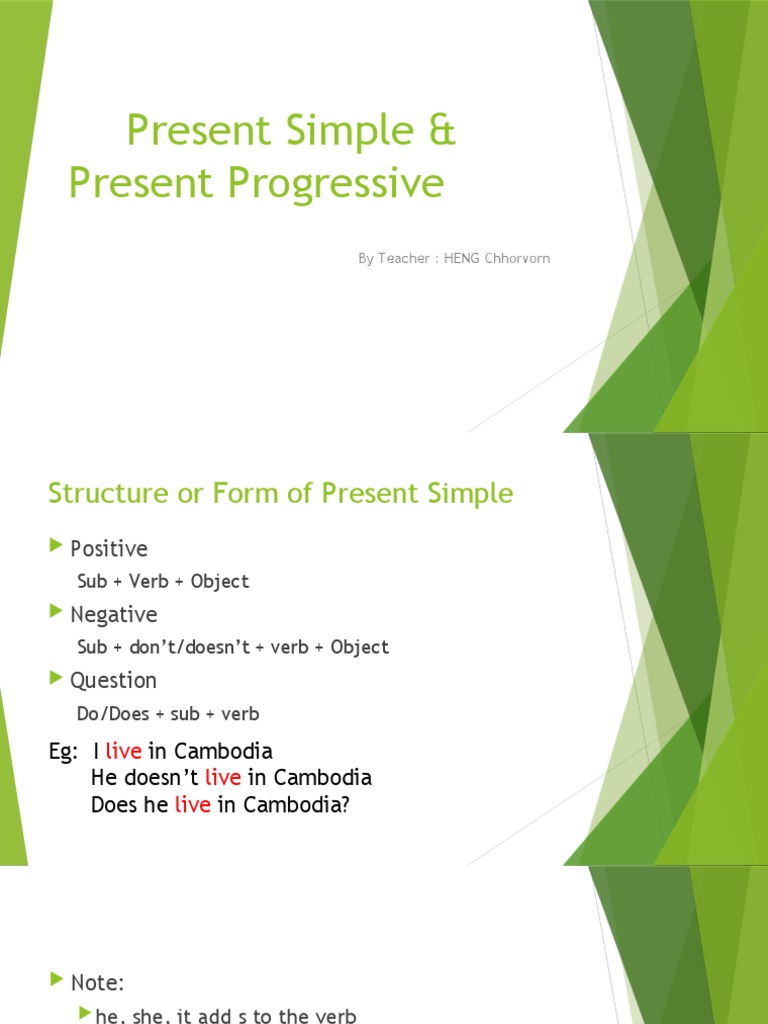 Present Simple vs. Progressive Guide | PDF