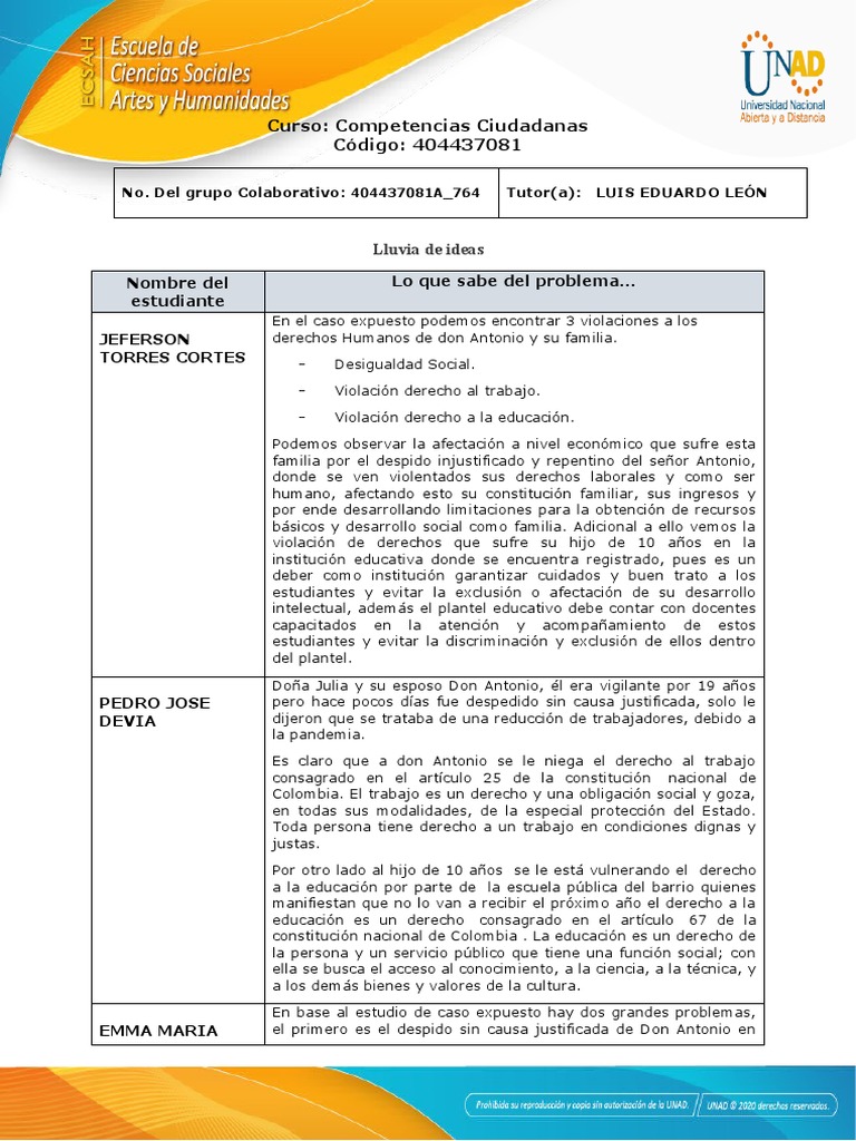 Formato de Informe Grupal-Fase 2 | PDF | Familia | Exclusión social