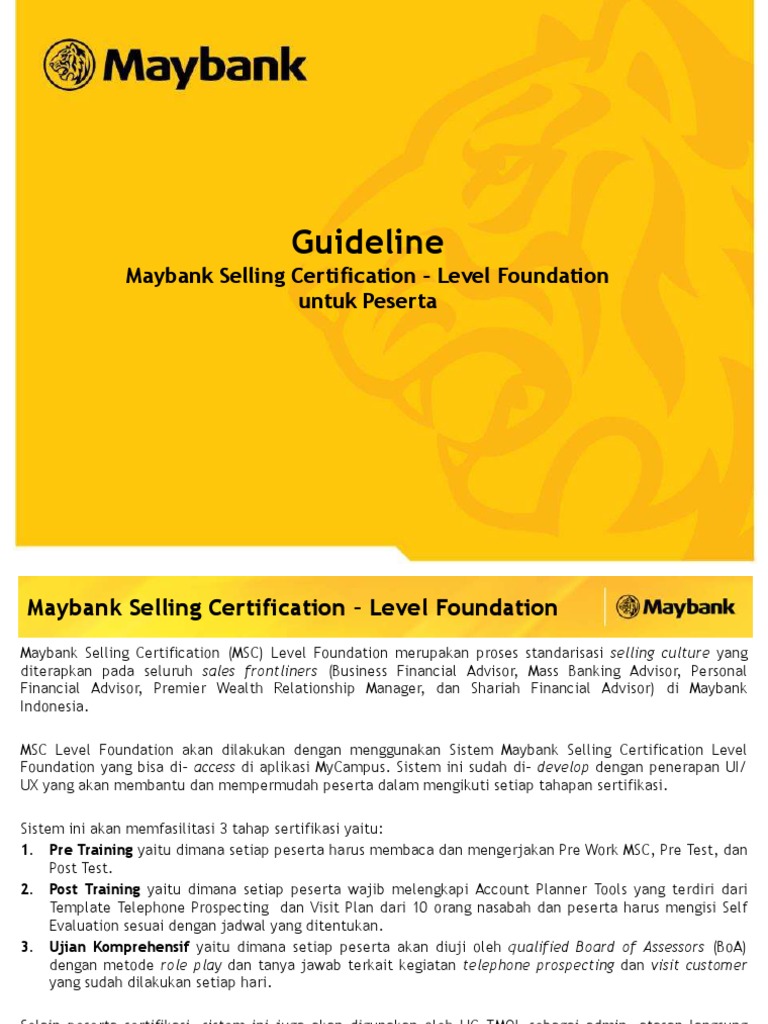 Guideline Penggunaan Sistem Maybank Selling Certification - Level ...