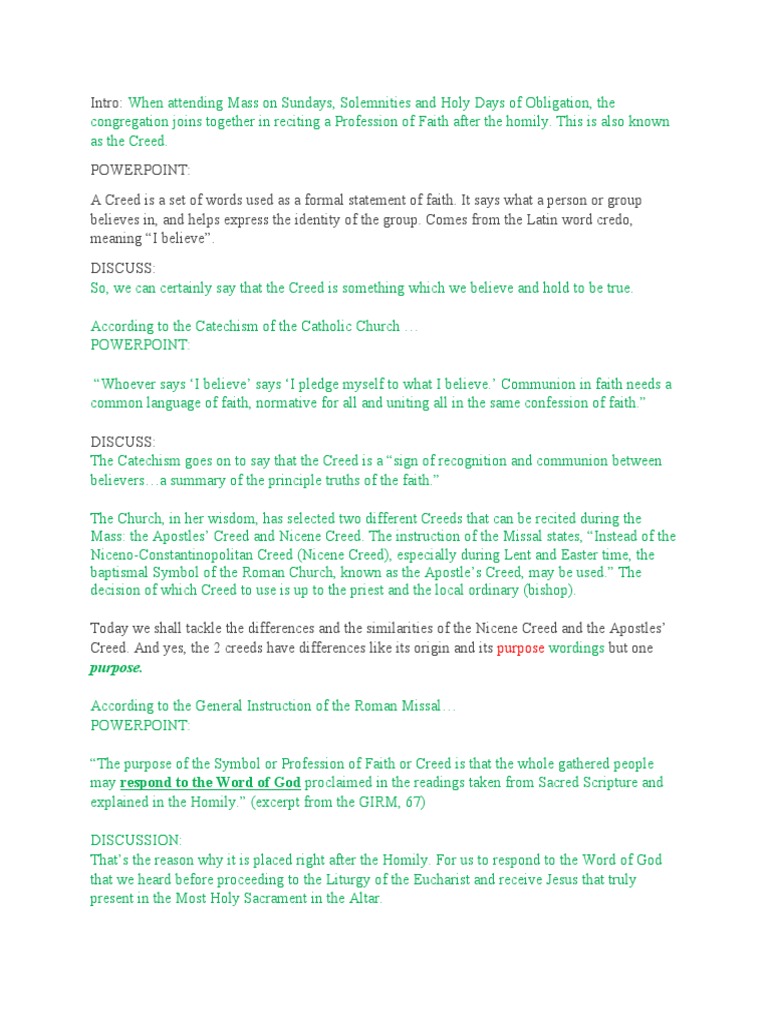 Apostles Creed and Nicene Creed | PDF | Catholic Church | Christian Church