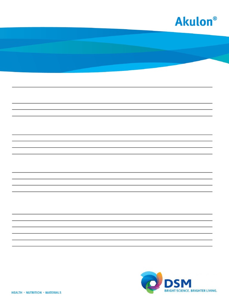 Akulon F130-C1: Property Data | PDF | Viscosity | Extrusion