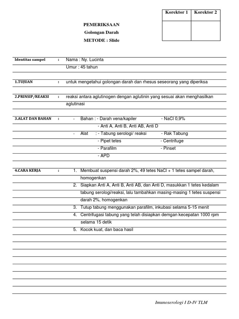 Irene Putri Pradita - Pemeriksaan Goldar Metode Tabung PDF | PDF