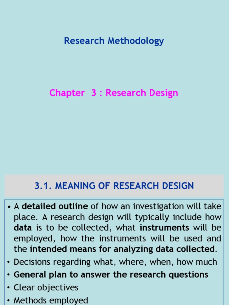 Chapter 3 - Research Methodology - Research Design | PDF | Research ...