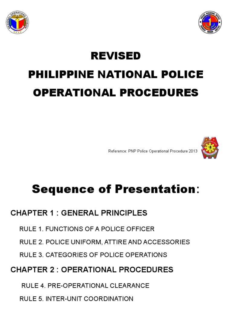 Revised Philippine National Police Operational Procedures | PDF | Use ...