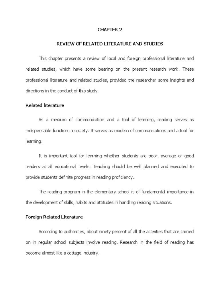 Review of Related Literature and Studies | PDF | Reading Comprehension ...