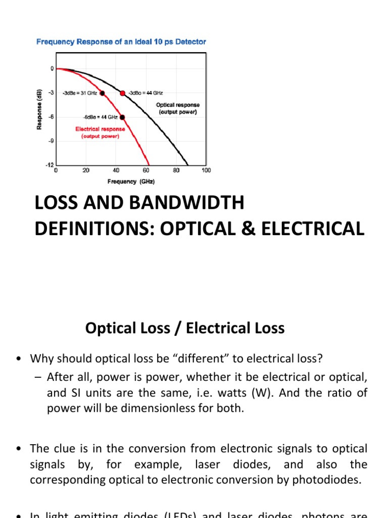 Optical vs Electrical Bandwidth Losses | PDF | Physical Quantities | Force