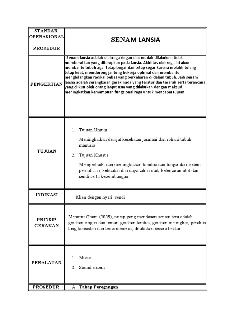 Sop Senam Tera 2 | PDF