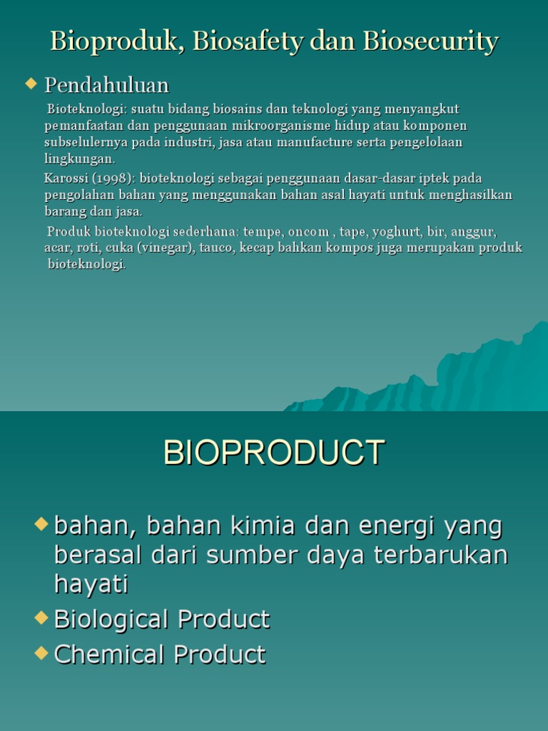 1.bioproduk, Biosafety Dan Biosecurity Pertemuan 2 | PDF